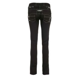 Cipo & Baxx CIPO & BAXX Damen 5-Pocket-Jeans "Jeans", schwarz, Gr. 26, unifarben, 61% Baumwolle, 35% Polyester, 4% Elasthan, Jeans, mit Rei&szlig;verschluss-Taschen,