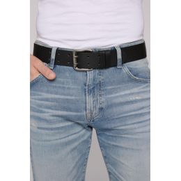 CAMP DAVID Herren Lederg&uuml;rtel, schwarz, Gr. 90, unifarben, Leder, G&uuml;rtel, mit Logo-Pr&auml;gung