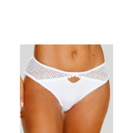 Lascana Damen Slip, Gr. 36, wei&szlig;, Jersey, Obermaterial: 76% Baumwolle, 18% Polyamid, 6% Elasthan, Unterhosen, aus Bio-Baumwolle