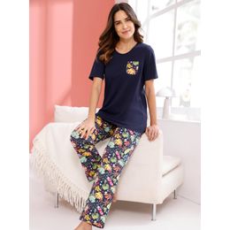 Damen Schlafanzug, Gr. 48, bunt, 100% Baumwolle, Homewear-Sets