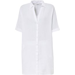 bonprix Damen Shirtbluse "Oversize-Longbluse aus softem Musselin", wei&szlig;, Gr. 44, Obermaterial: 100% Baumwolle, Blusen, Oversize-Passform, f&uuml;r warme