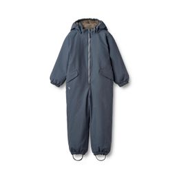 Wheat M&auml;dchen Jumpsuit "Wheat Snowsuit Laffa"grau blau, Gr. 122, unifarben, 100% Recycled Polyamide/Nylon, Overalls