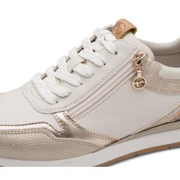 Tamaris Damen Plateausneaker, Gr. 40, rosa, Lederimitat, Textil, kontrastfarbene Details, Schuhe, Schn&uuml;rschuh, Freizeitschuh, Halbschuh in veganer