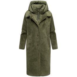 Navahoo Damen Wintermantel "Teddyzauber 14", gr&uuml;n, Gr. L, Material: 100% Polyester; Innenfutter: 100% Polyester, M&auml;ntel, Pl&uuml;schmantel aus Teddyfleece