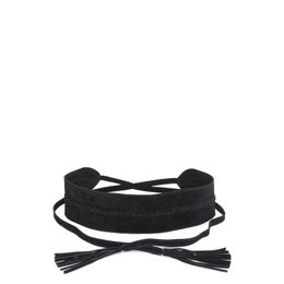 Lascana Damen Tailleng&uuml;rtel "Lederg&uuml;rtel, Velourslederg&uuml;rtel, Bindeg&uuml;rtel, G&uuml;rtel", schwarz, Gr. M, unifarben, Rindsleder, G&uuml;rtel, f&uuml;r Kleid &