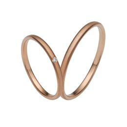 Firetti Damen Trauring "Schmuck Geschenk Gold 375 Hochzeit Ehering "LIEBE"", 52, 0,02 SI = kleine Einschl&uuml;sse mit Brillant, Ros&eacute;gold 375, 2mm, rosa,