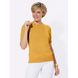 Casual Looks Damen Kurzarmpullover "Pullover", gelb, Gr. 40, unifarben, 50% Baumwolle, 50% Polyacryl, Pullover