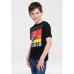 logoshirt M&auml;dchen T-Shirt "Super Mario", schwarz, Gr. 104, bedruckt, 100% Baumwolle, Shirts, mit lizenziertem Design