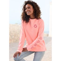 ELBSAND Damen Sweatshirt "Andra", orange, Gr. S, meliert, Sweatware, Obermaterial: 67% Baumwolle, 33% Polyester, Sweatshirts, mit Logoprint