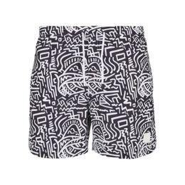 Badeshorts Urban Classics "Urban Classics Herren Pattern Swim Shorts", Herren, Gr. S, US-Gr&ouml;&szlig;en, signs aop, 100% Polyester, Badehosen Badeshorts