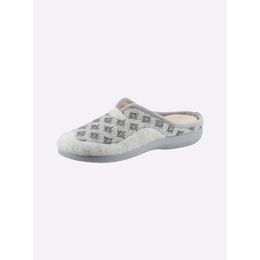Classic Basics Damen Pantoffel, Gr. 41, grau, Textil, Basic, Schuhe