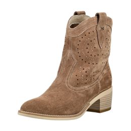 Bikerboots Nero Giardini "Nero Giardini Stiefelette Veloursleder", Damen, Gr. 36, braun, Veloursleder, Schuhe Bikerboots