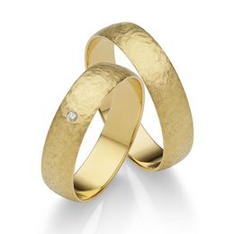 Firetti Damen Trauring "Schmuck Geschenk Gold 375 Hochzeit Ehering "LIEBE"", 66, ohne Brillant, Gelbgold 375, 5mm, gold, Gelbgold 375, Fingerringe,