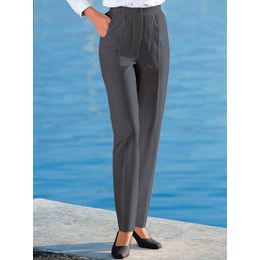 Classic Basics Damen Schlupfhose, grau, Gr. 195, unifarben, 62% Polyester, 36% Viskose, 2% Elasthan, Hosen