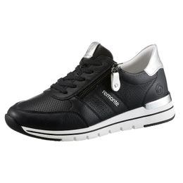 Remonte Damen Keilsneaker, Gr. 38, silber, Leder, unifarben mit Farbeinsatz, Schuhe, mit gepolstertem Fu&szlig;bett, Freizeitschuh, Halbschuh, Schn&uuml;rschuh