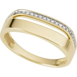Firetti Damen Fingerring "Schmuck Geschenk Gold 333 Damenring Goldring Fantasie bicolor", 18, 0,1 P2 = erkennbare Einschl&uuml;sse, Diamanten Gelbgold