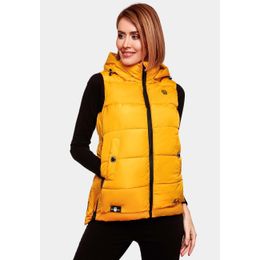 Marikoo Damen Steppweste "Zarinaa", gelb, Gr. XS, Obermaterial: 100% Polyester. Futter: 100% Polyester. Wattierung: 100% Polyester, Westen, mit vier