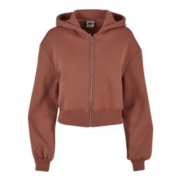 Urban Classics Damen Sweatjacke "Urban Classics Damen Ladies Short Oversized Zip Jacket"terracotta, Gr. XL, unifarben, 65% Baumwolle, 35% Polyester,