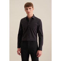 Seidensticker Herren Businesshemd "Schwarze Rose", schwarz, Gr. 36, unifarben, 100% Baumwolle, Hemden, Slim 1/1 Extra lang Kentkragen Uni