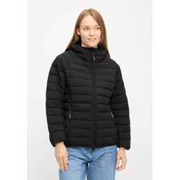 Anorak Derbe "Lightby", Damen, Gr. 36, jet schwarz, jet schwarz, Obermaterial: 100% Polyester; F&uuml;llmaterial: 100% Polyester; Futter: 100% Polyester, Basic, normal, Jacken, Steppjacke, leicht, mit Kapuze, warm