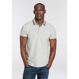 Bruno Banani Herren Poloshirt, grau, Gr. M, meliert, Piqu&eacute;, Obermaterial: 90% Baumwolle, 5% Elasthan, 5% Viskose, Shirts, Kurzarm, schmal