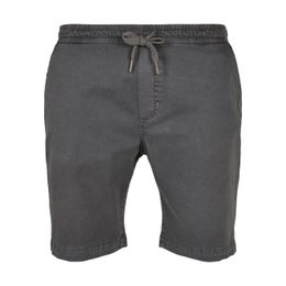 Urban Classics Herren Stoffhose "Urban Classics Herren Stretch Twill Joggshorts"schwarzshadow, Gr. M, unifarben, 98% Baumwolle, 2% Elasthan, Hosen