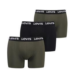 Levi's LEVI'S Herren Boxershorts "LEVIS MEN REPEAT LOGO BOXER BRIEF 3P", Gr. L, gr&uuml;n, Obermaterial: 95% Baumwolle, 5% Elasthan, Unterhosen