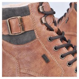 Rieker Herren Winterstiefelette, Gr. 46cognac, dunkelbraun, Lederimitat, Nubuklederimitat, unifarben mit Farbeinsatz, Schuhe, Winterboots,
