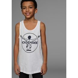 Chiemsee Jungen Tanktop "BASIC", wei&szlig;, Basic, Gr. 152, bedruckt, Jersey, Obermaterial: 100% Baumwolle, Tops, mit Logo-Druck in Kontrast