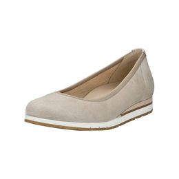 Ballerina Gabor COMFORT "Gabor Comfort Ballerinas Leder", Damen, Gr. 40, beige, Leder, Schuhe Ballerina