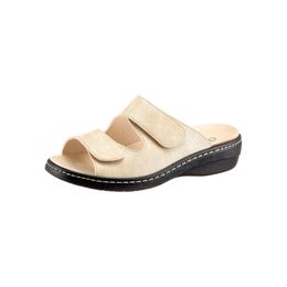 CLASSIC Damen Pantolette, Gr. 39, beige, Lederimitat, Schuhe