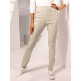 Damen Schlupfhose, beige, Gr. 36, CREATION L PREMIUM, unifarben, 78% Viskose, 19% Polyamid, 3% Elasthan, Hosen