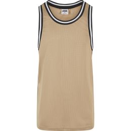 Tanktop Urban Classics "Urban Classics Herren Mesh Tanktop", Herren, Gr. M, unionbeige, 100% Polyester, unifarben, loose fit, Tops Tanktop
