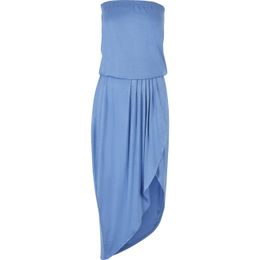 Urban Classics Damen Shirtkleid "Urban Classics Damen Ladies Viscose Bandeau Dress"horizonblau, Gr. XS, unifarben, 95% Viskose, 5% Elasthan, Kleider