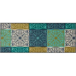 Fu&szlig;matte, B:40cm H:7mm L:60cm, blau, Kunstfaser, Polyamid, Au&szlig;enbereich, Teppiche