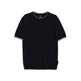 Bugatti Herren T-Shirt "Regular Fit", blau, Gr. XL, unifarben, 65% Viskose, 35% Polyamid, Shirts, mit Rundhals aus Viskose-Mix