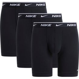 Boxer NIKE UNDERWEAR "BOXER BRIEF LONG 3PK", Herren, Gr. L, 3 Stk., schwarz (schwarz, schwarz, schwarz), Jersey, Obermaterial: 95% Baumwolle, 5% Elasthan, k&ouml;rpernah, Unterhosen, mit Logo-Elastikbund