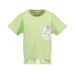 Blue Seven M&auml;dchen T-Shirt, gr&uuml;n, Gr. 122, bedruckt, unifarben, Single Jersey, Obermaterial: 100% Baumwolle, Shirts