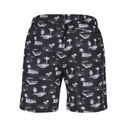 Urban Classics Herren Badeshorts "Urban Classics Herren Pattern Swim Shorts", schwarz-wei&szlig;, Gr. S, 100% Polyester, Badehosen