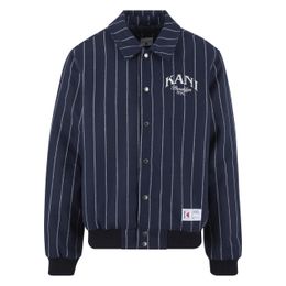 Karl Kani Herren Winterjacke "Karl Kani Kani Pinstripes Wool Jacket", blau, Gr. XL, gestreift, 95% Polyester, 5% Wolle, Jacken