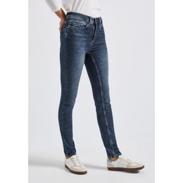 Street One Damen Slim-fit-Jeansdunkelblau random, Gr. 24, unifarben, Jeans, 89% Baumwolle, 8% Polyester, 3% Elasthan, Jeans, aus Baumwolle mit