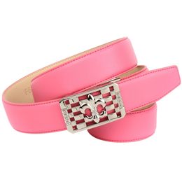 Anthoni Crown Damen Lederg&uuml;rtel, rosa, Gr. 110, unifarben, Leder, G&uuml;rtel, Femininer Lederg&uuml;rtel mit aufwendiger Schmuck-Schlie&szlig;e