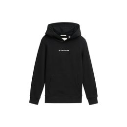 Tom Tailor Kinder Hoodie, schwarz, Gr. 164, Sweatware, Obermaterial: 100% Baumwolle, Sweatshirts, mit Logo-Print