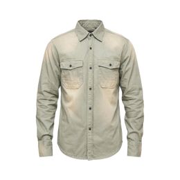Brandit Herren Kurzarmshirt "Brandit Herren Hardee Denim Shirt"olive grau, Gr. M, unifarben, 100% Baumwolle, Shirts