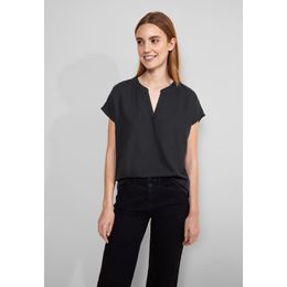 Street One Damen Shirtbluse, schwarz, Gr. 34, unifarben, Stoff, 100% Viskose, Blusen, aus softer Viskose