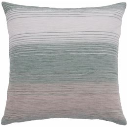 Dekokissen HOMING, B:40cm L:40cm, gr&uuml;n, Polyester, Dekokissen_Sitzkissen_Kissenh&uuml;llen, "Linn", Farbverlauf, modern, Streifen, Kissenh&uuml;lle ohne