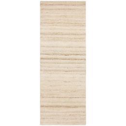 Wollteppich Theko, B:90cm H:20mm L:250cm, beige, Wolle, Wohnzimmer, Teppiche, "Janne, Berber Teppich, Wolle, meliert, handgearbeitet", handgetuftet,