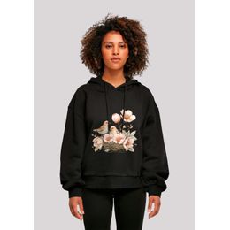 F4NT4STIC Damen Sweatshirt "Vogelnest Blumen", schwarz, Gr. 5XL, Obermaterial: 100% Baumwolle, Sweatshirts, Premium Qualit&auml;t