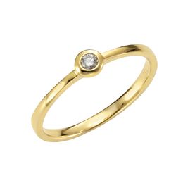 OROLINO Damen Fingerring "Gold 585 mit Brillant 0,05ct.", 054 (17,2), 0,05 SI = kleine Einschl&uuml;sse, Gold, gelb, Gold, Fingerringe