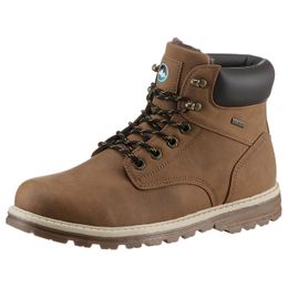 Polarino Damen Winterstiefel "Trelleborg", Gr. 40, braun, Lederimitat, Schuhe, Schn&uuml;rstiefel, Winterboots mit wasserabweisender TEX-Membrane
